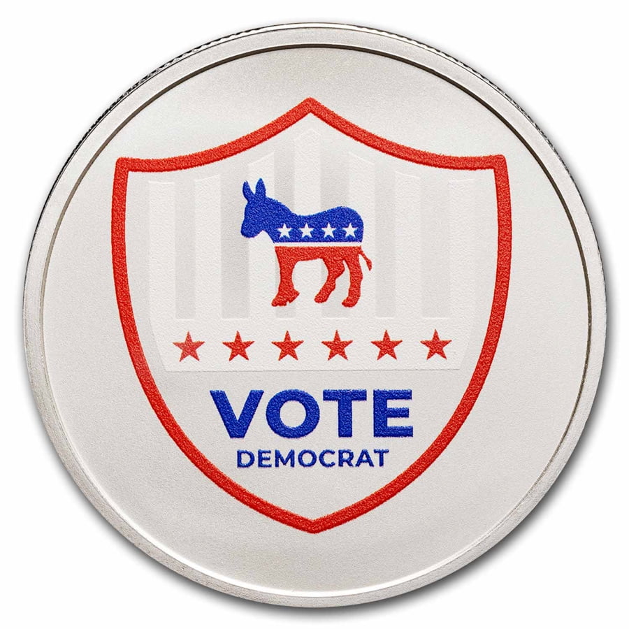 1 oz Silver Colorized Round - Vote Democrat - Walmart.com
