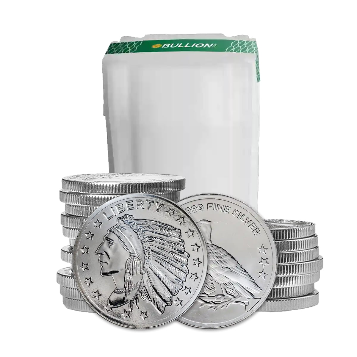 Walmart 1 oz Silver Incuse Indian Round - Tube of 20 Rounds, Per Ounce ...