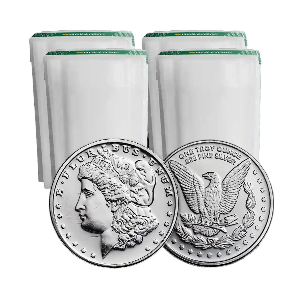 1 oz Silver Round with Morgan Dollar Design, Mint Quality - Pack of 100 ...