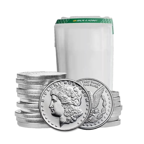 1 oz Silver Morgan Dollar Round, .999 Fine, Tube of 20, Historic Coin ...