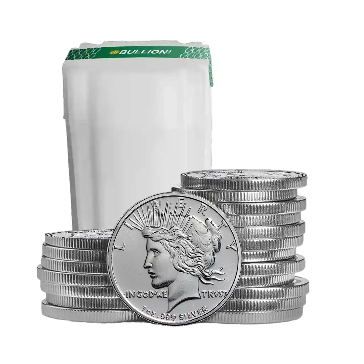 20x 1 oz Silver Peace Dollar Round Tube - US Liberty Eagle Bullion ...