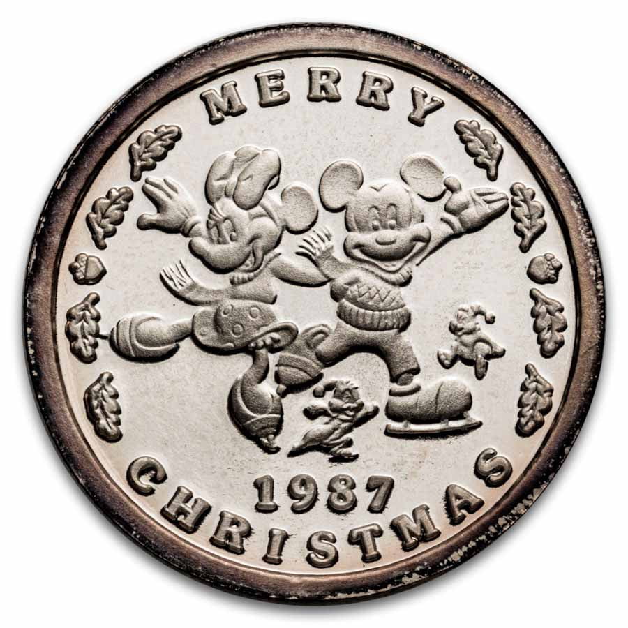 1 oz Silver Round - 1987 Mickey's Holiday Treasures (Rarities ...