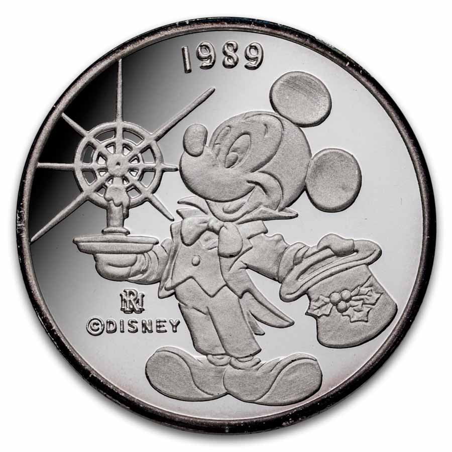1 oz Silver Round - 1990 Mickey's Holiday Treasures (Rarities ...