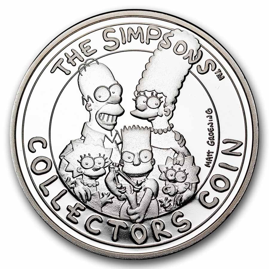 1 oz Silver Round - 1995 The Simpson Collector Coin - Walmart.com