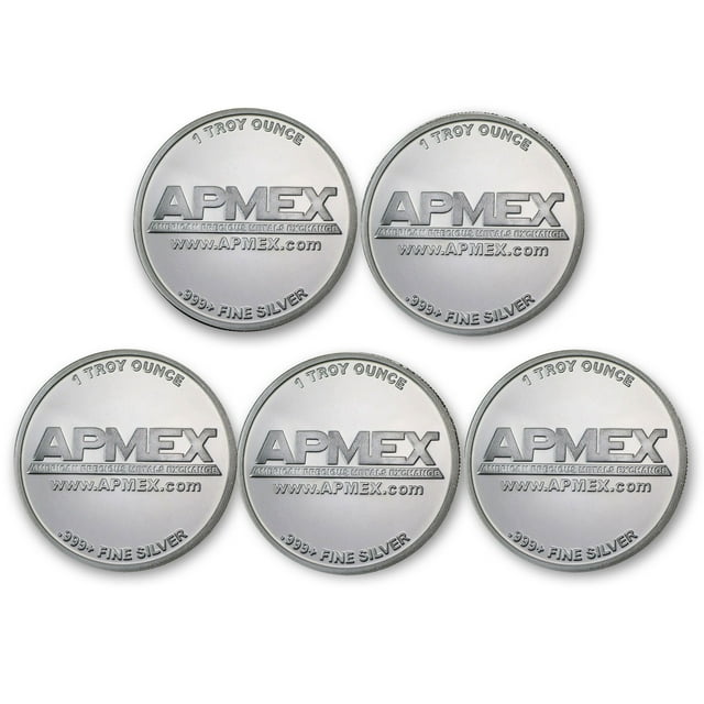 1 oz Silver Round - APMEX (Lot of 5 Rounds) - Walmart.com