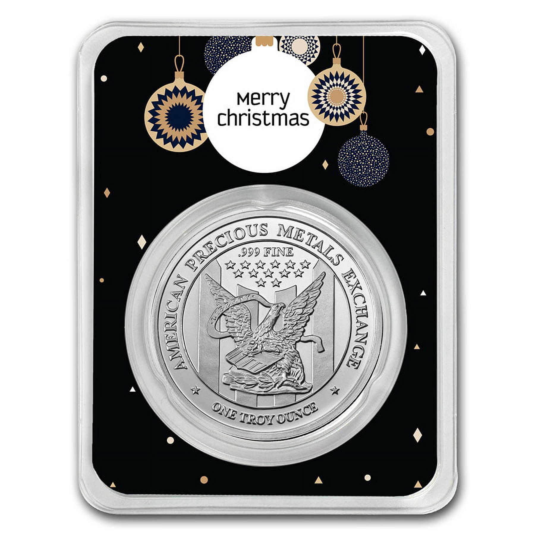1 oz Silver Round - APMEX (w/Elegant Christmas Card, In TEP) - Walmart.com