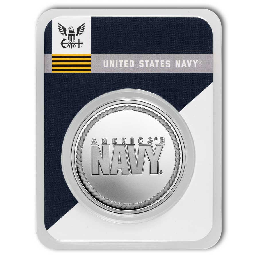 1 oz Silver Round - America's Navy - U.S. Navy Logo in TEP - Walmart.com