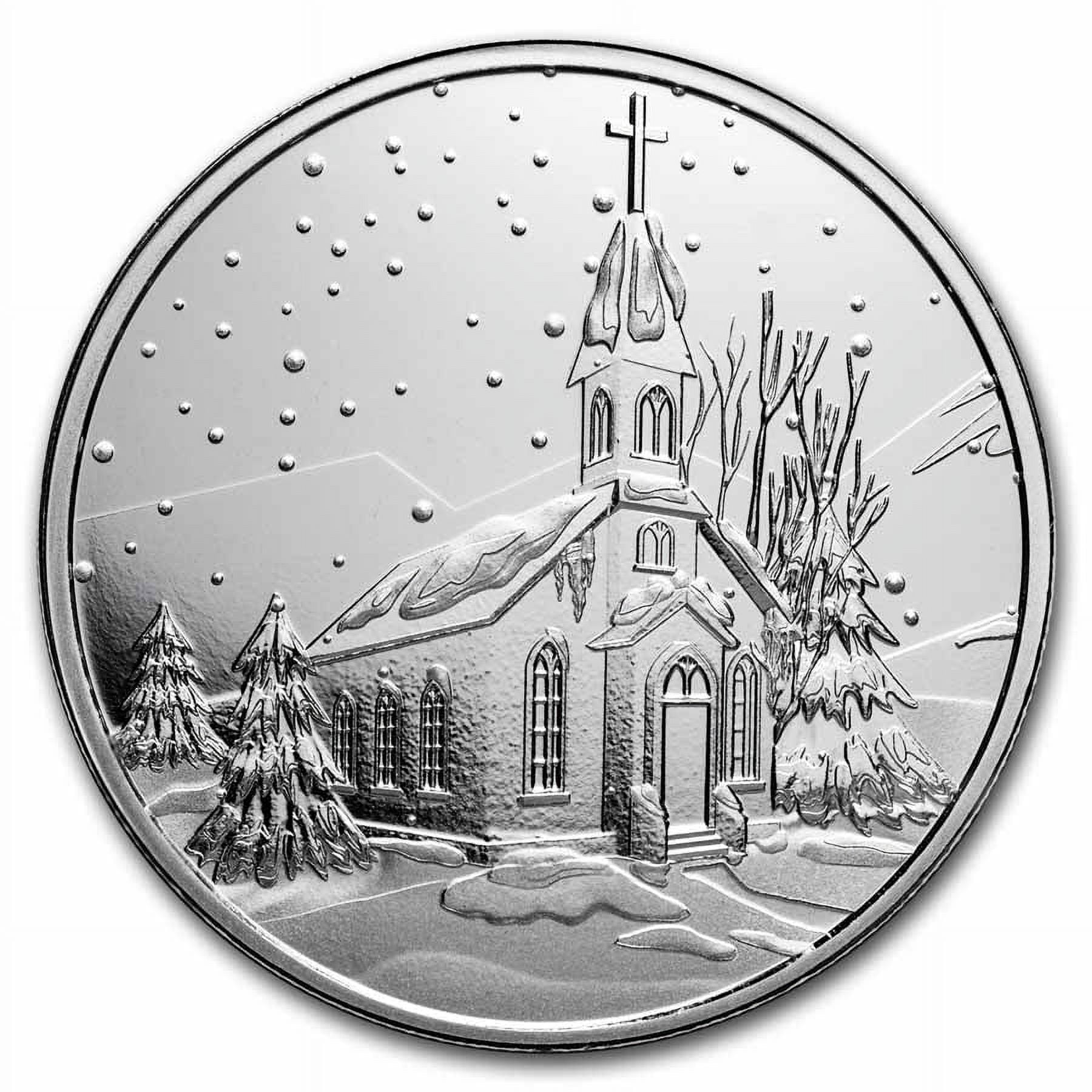 1 oz Silver Round - Church Scene "Christmas Begins With Christ ...