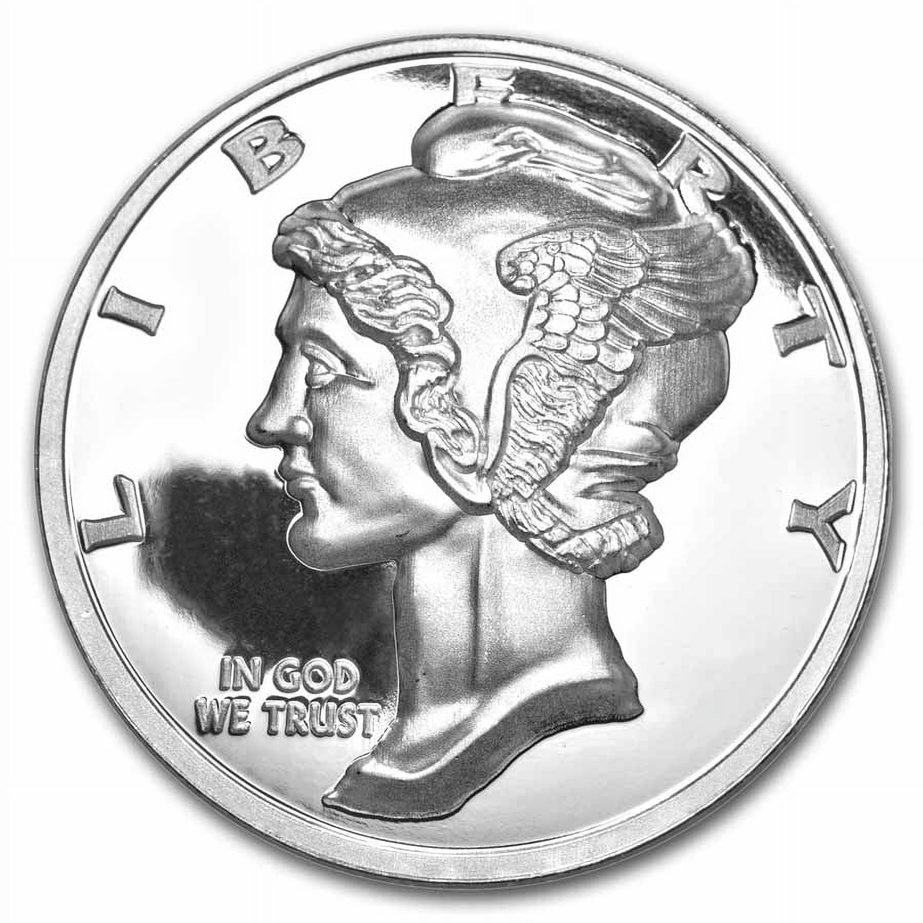 1 oz Silver Round - Domed Ultra High Relief Mercury Dime - Walmart.com