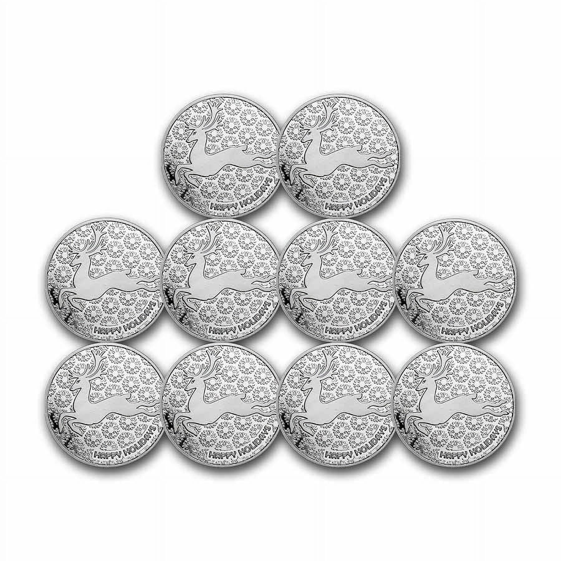 1 oz Silver Round - Reindeer (Walmart Exclusive) Lot of 10 Rounds ...