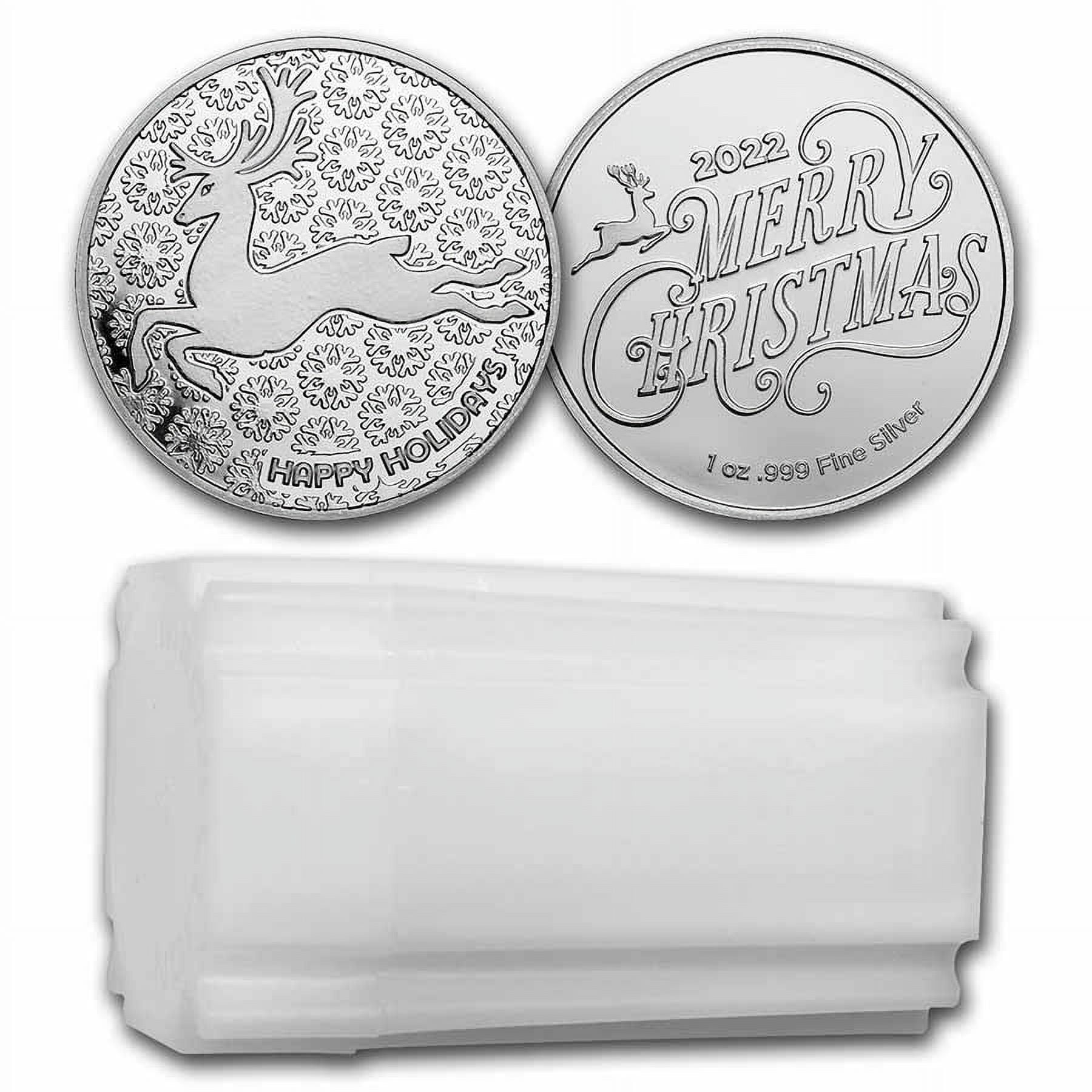 1 oz Silver Round Reindeer (Walmart Exclusive) Tube of 20 Rounds ...
