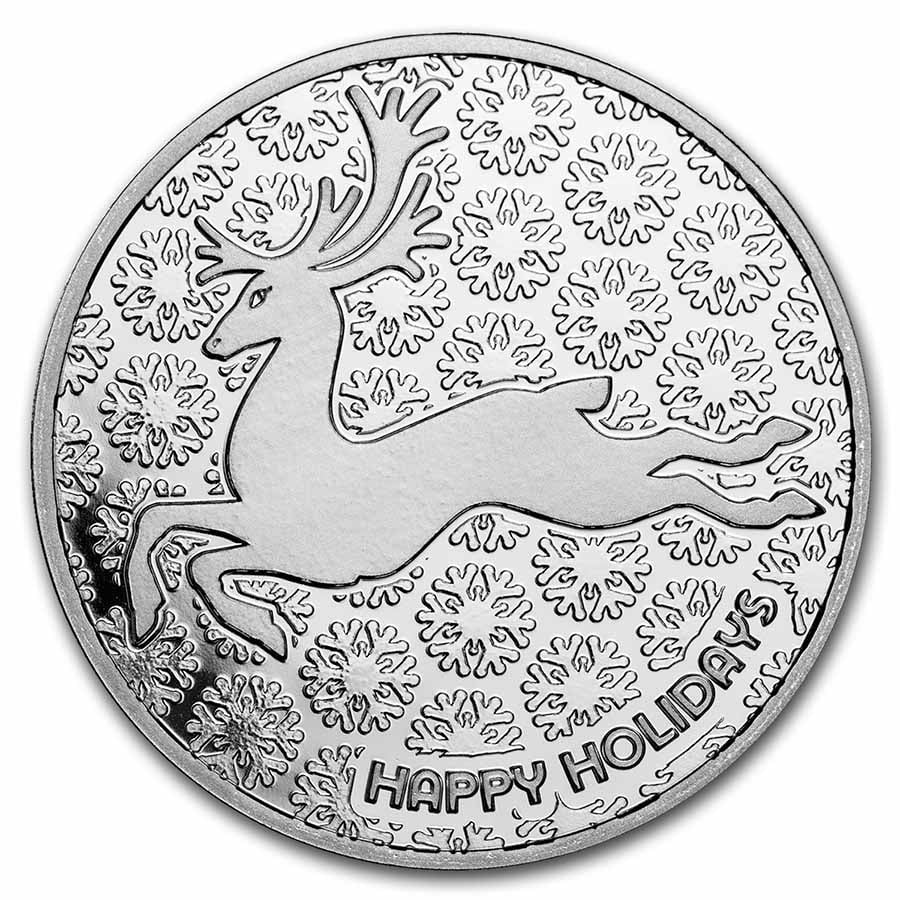1 oz Silver Round - Reindeer - Walmart.com