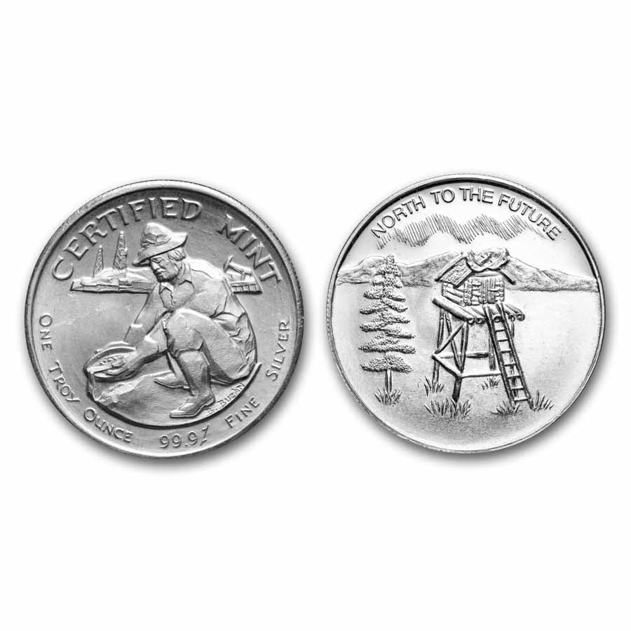 1 oz Silver Round - Vintage Alaska Round (Random Motif) - Walmart.com