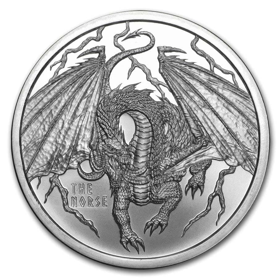 1 oz Silver Round - World of Dragons (The Norse) - Walmart.com