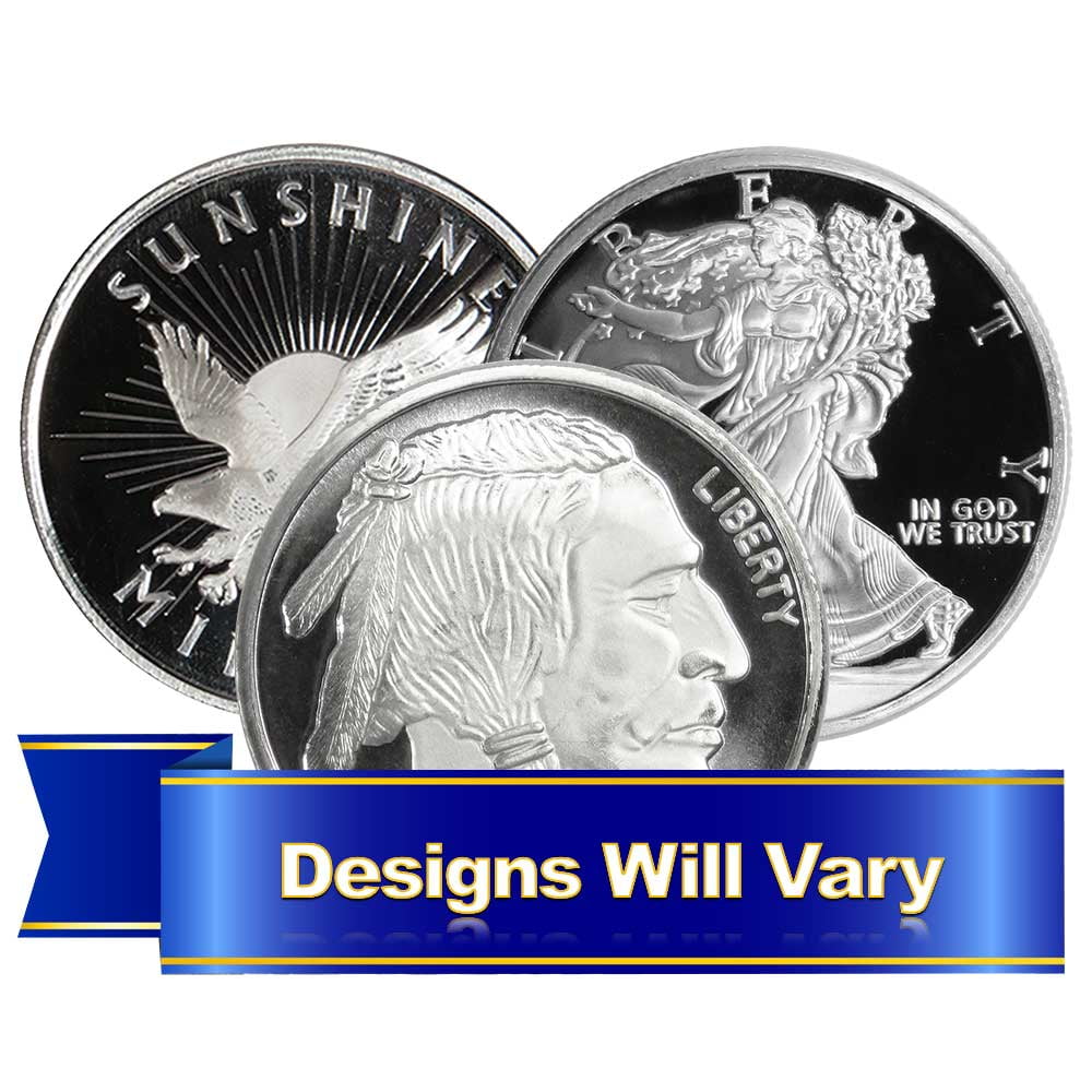 1 oz Silver Rounds .999 Fine Generic - Walmart.com