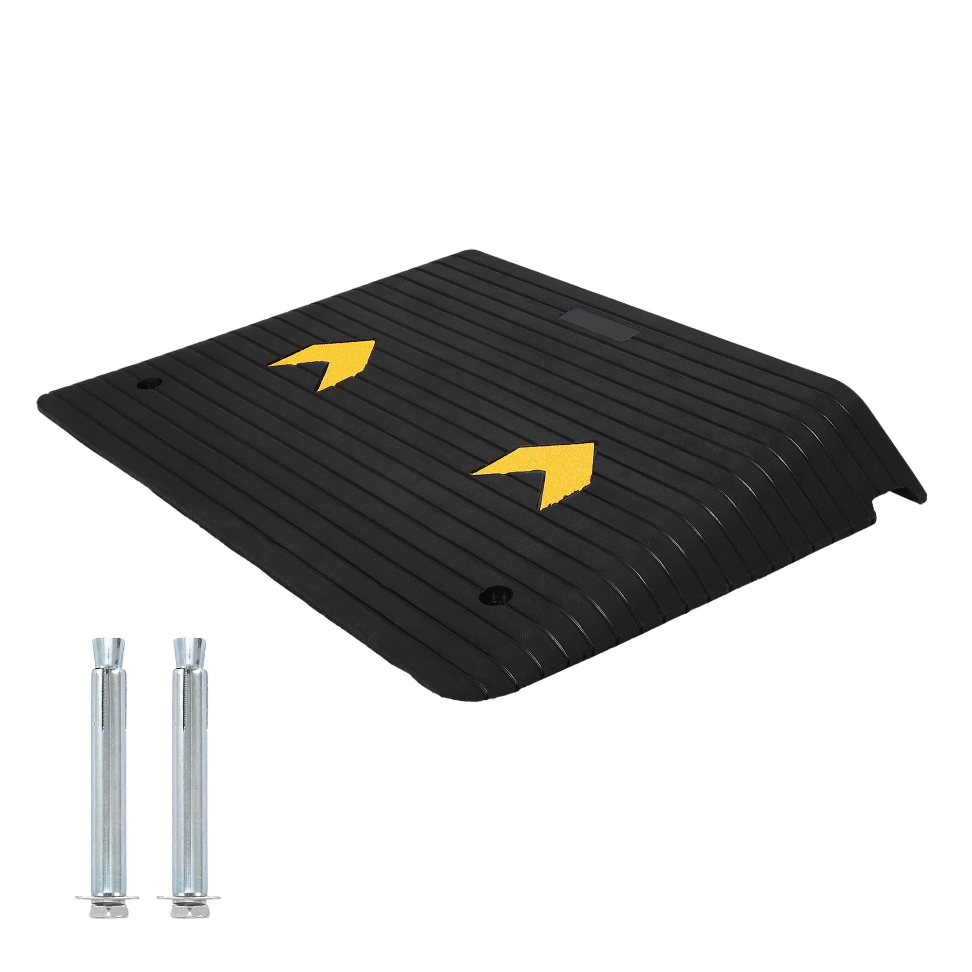 1-pack 4" Rise Rubber Threshold Ramp – Heavy-Duty with Cable Protector ...