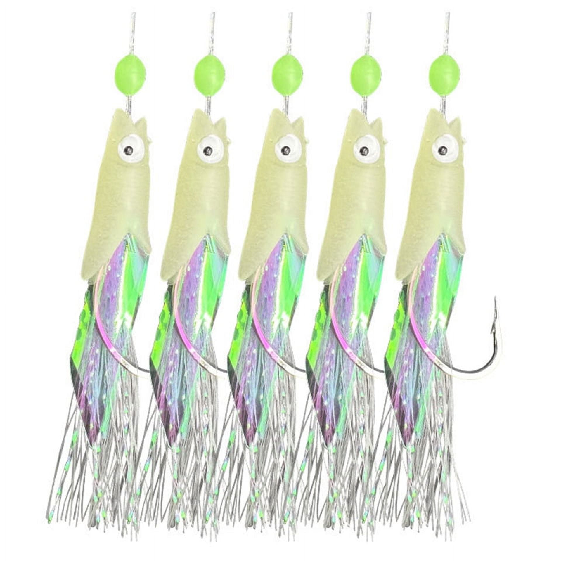 1 pack (5pcs) Sabiki Rigs Saltwater Artificial Fishing Lures Luminous ...