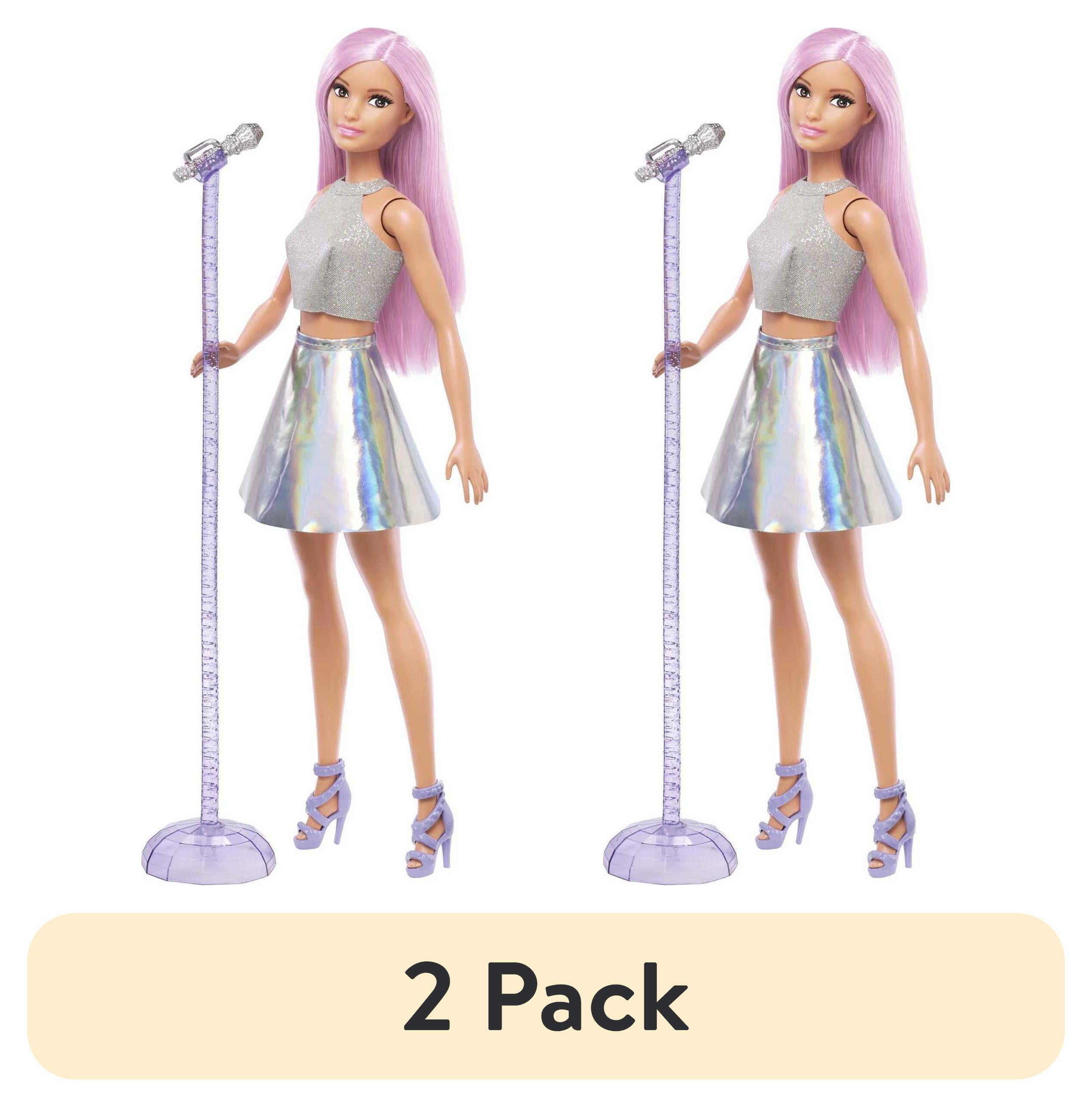 (2 pack) Barbie Pop Star Fashion Doll Dressed in Iridescent Skirt with ...