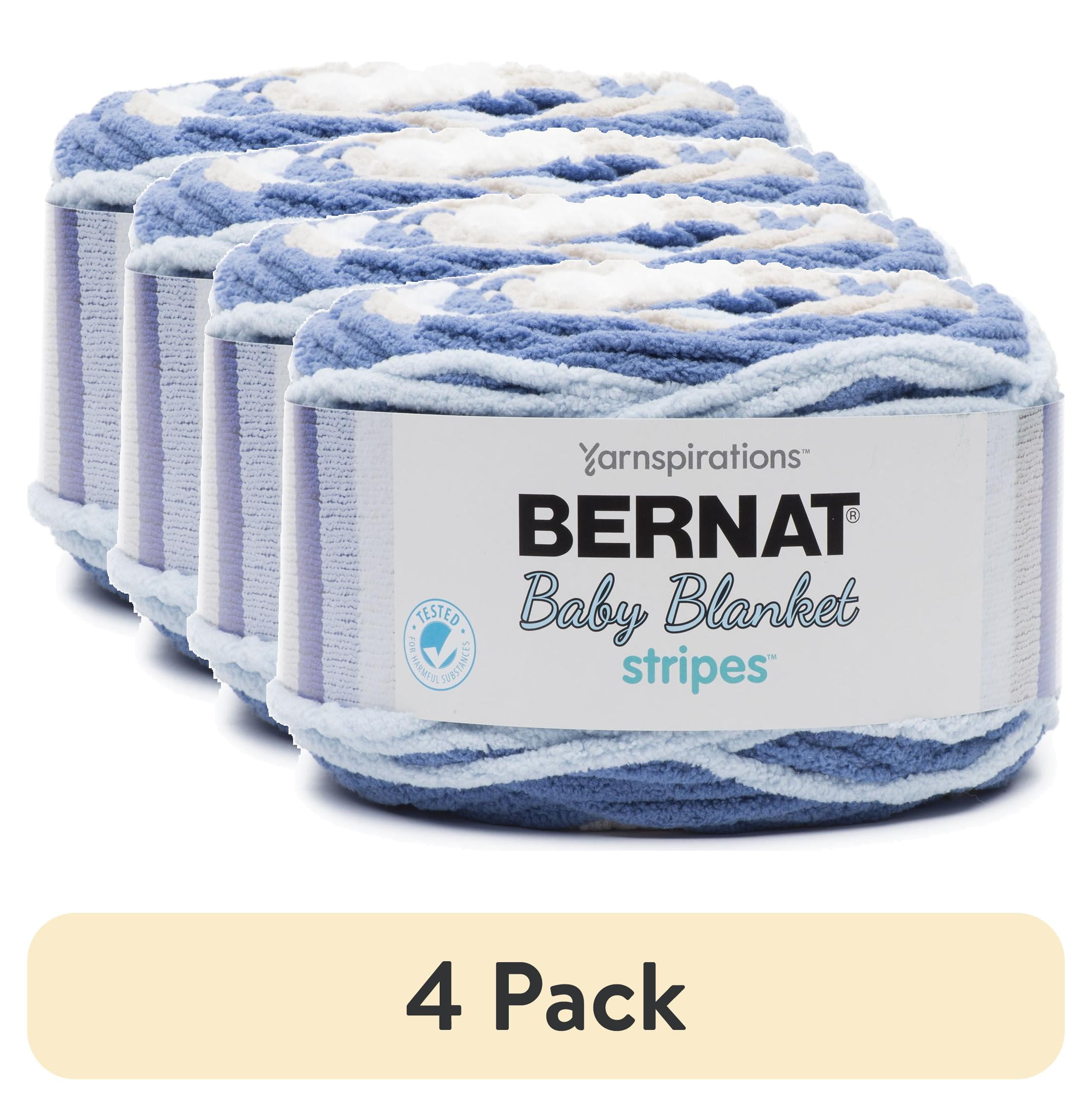 (1 pack) Bernat Baby Blanket Stripes Yarn, Stonewash, 10.5oz(300g ...
