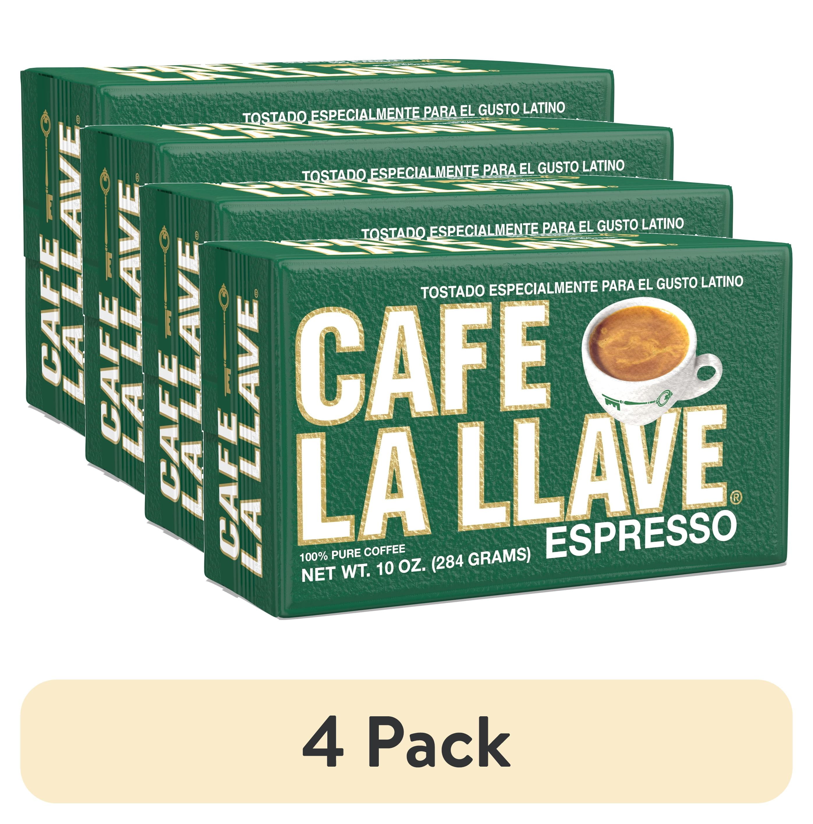 (4 pack) Cafe La Llave Dark Roast Ground Espresso Coffee, 10 oz Brick ...