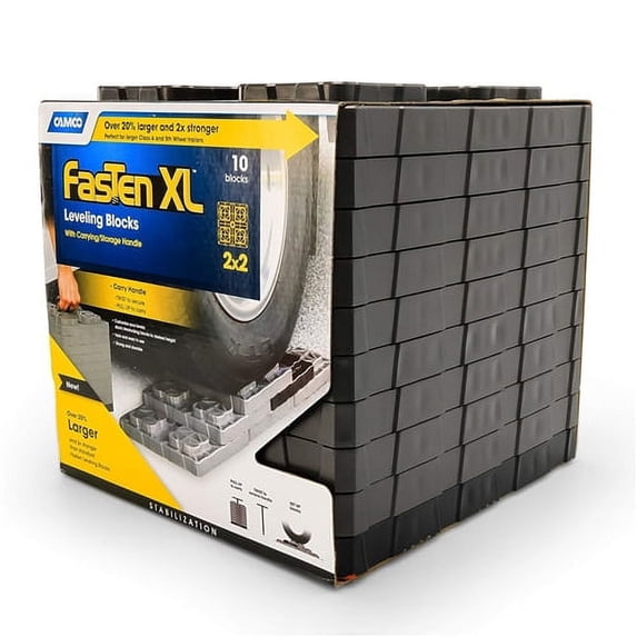 Camco Camper Accessories - FasTen XL RV Leveling Blocks Pack, Extra ...