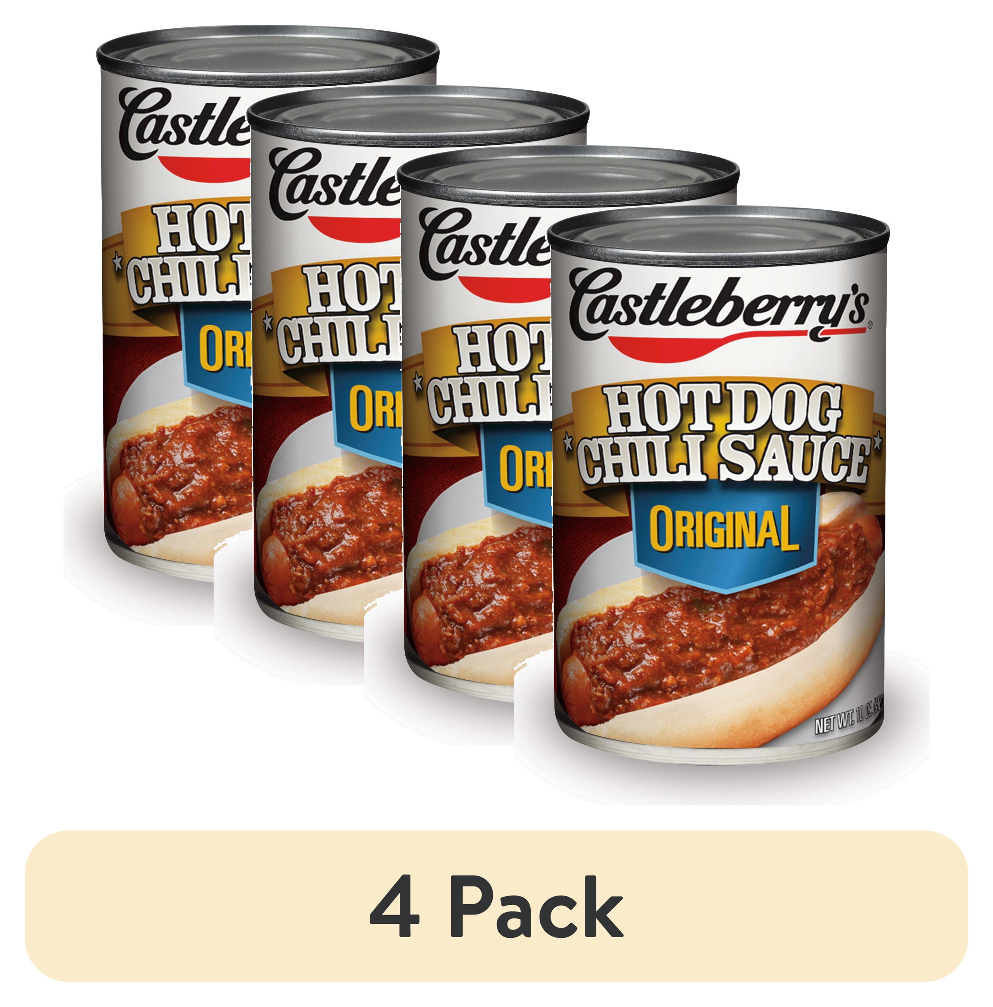 (4 pack) Castleberry's Original Hot Dog Chili Sauce, 10 oz Can ...