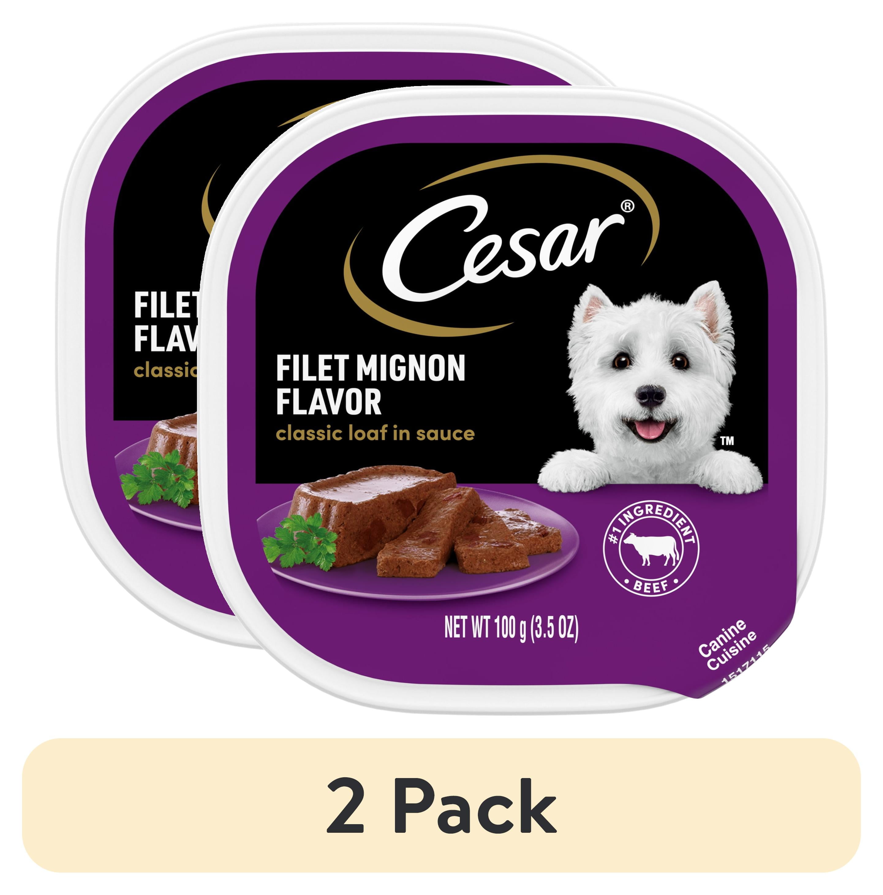 (1 pack) Cesar Classic Loaf in Sauce Filet Mignon Wet Dog Food Adult, 3 ...