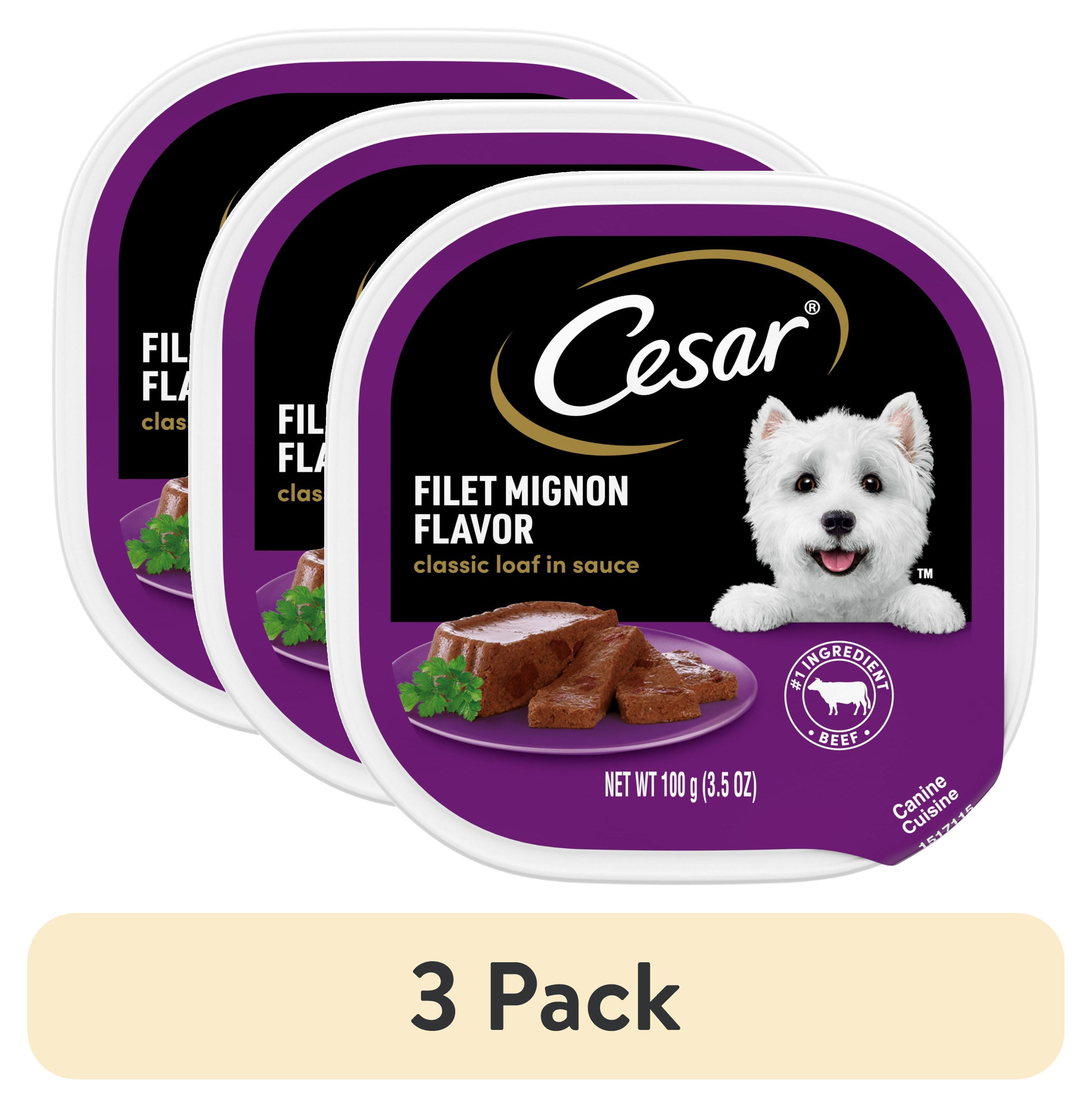 (1 pack) Cesar Classic Loaf in Sauce Filet Mignon Wet Dog Food Adult, 3 ...