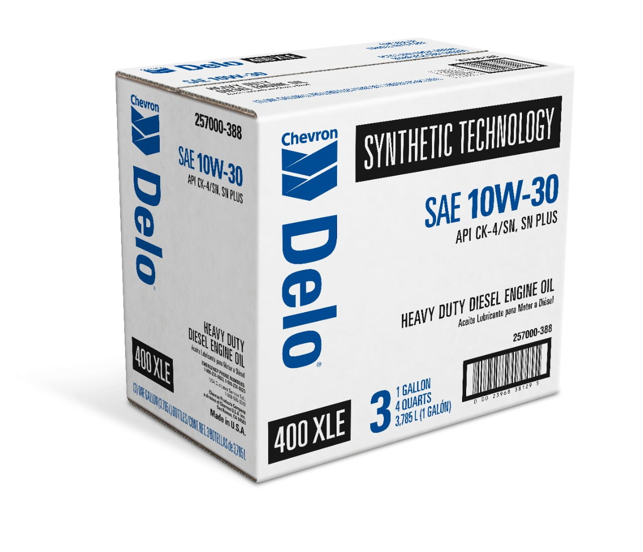 Chevron Delo Diesel Motor Oil XLE Synthetic Blend 10W-30, 1 Gallon (3 ...