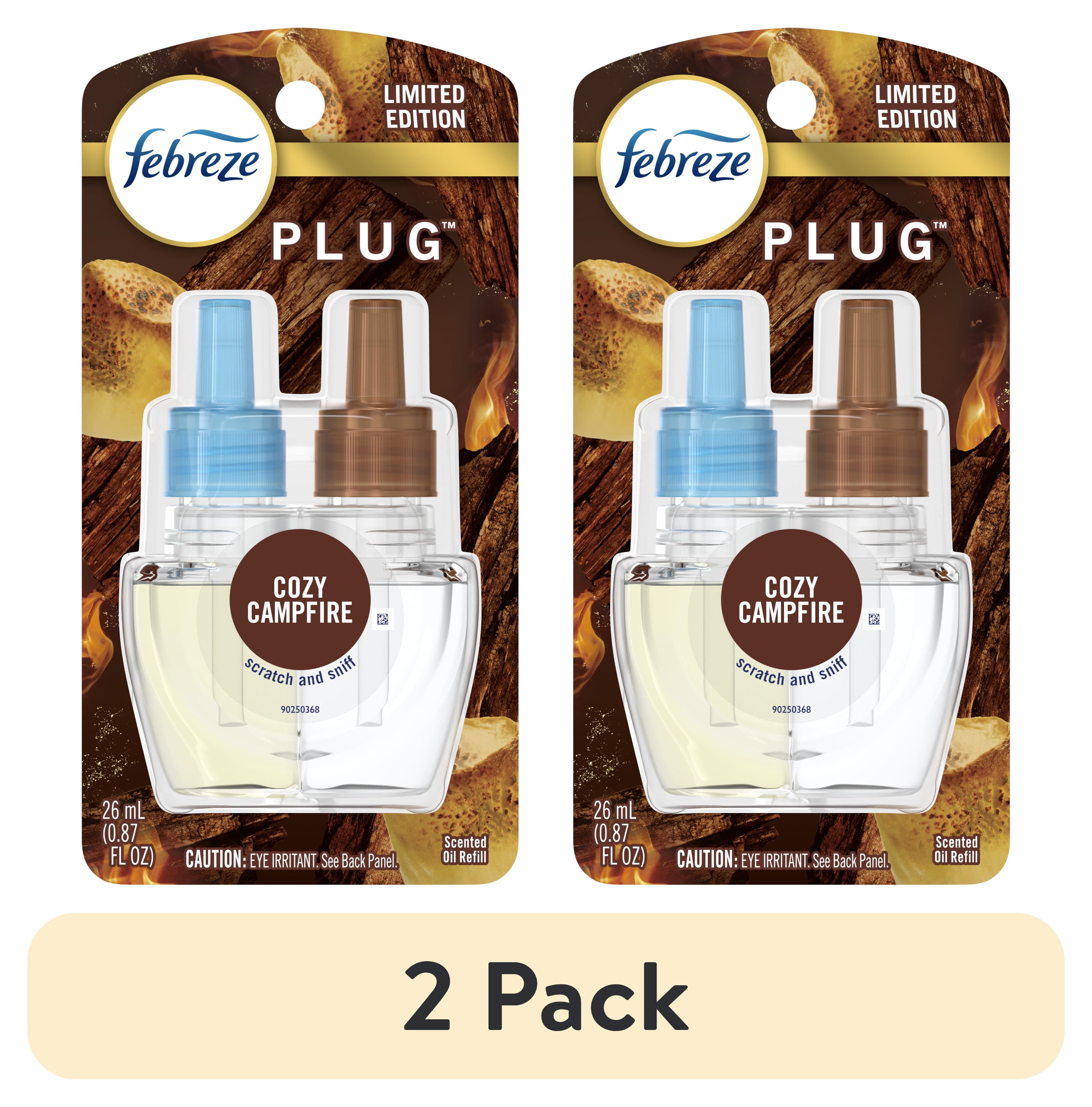 (1 pack) Febreze Odor-Fighting Fade Defy PLUG Air Freshener Cozy Campfire, .87 oz Oil Refill, 1 ...