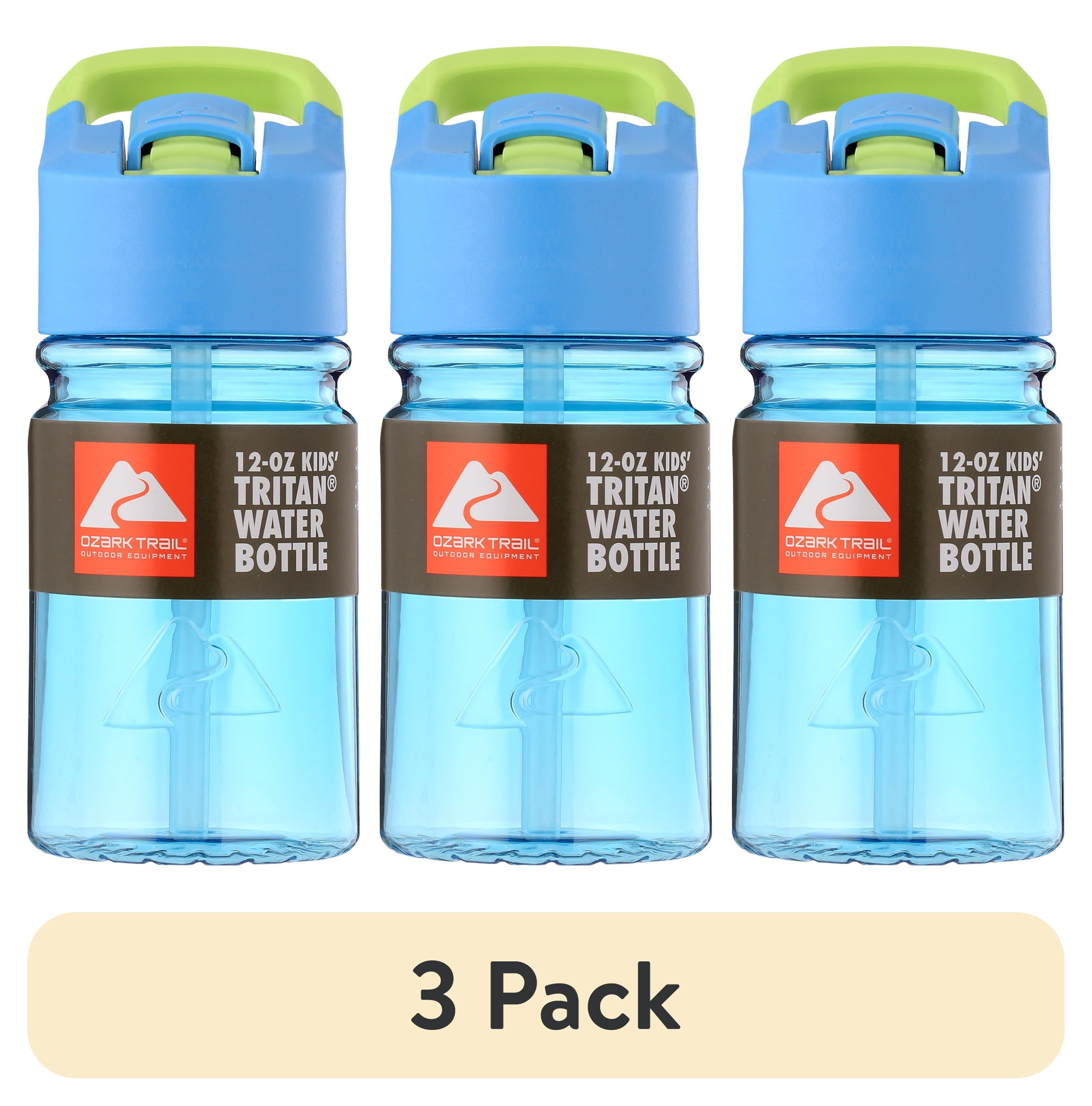 (3 pack) Ozark Trail 12 oz Kids Tritan Plastic Flip-Top Water Bottle, Green & Blue - Walmart.com