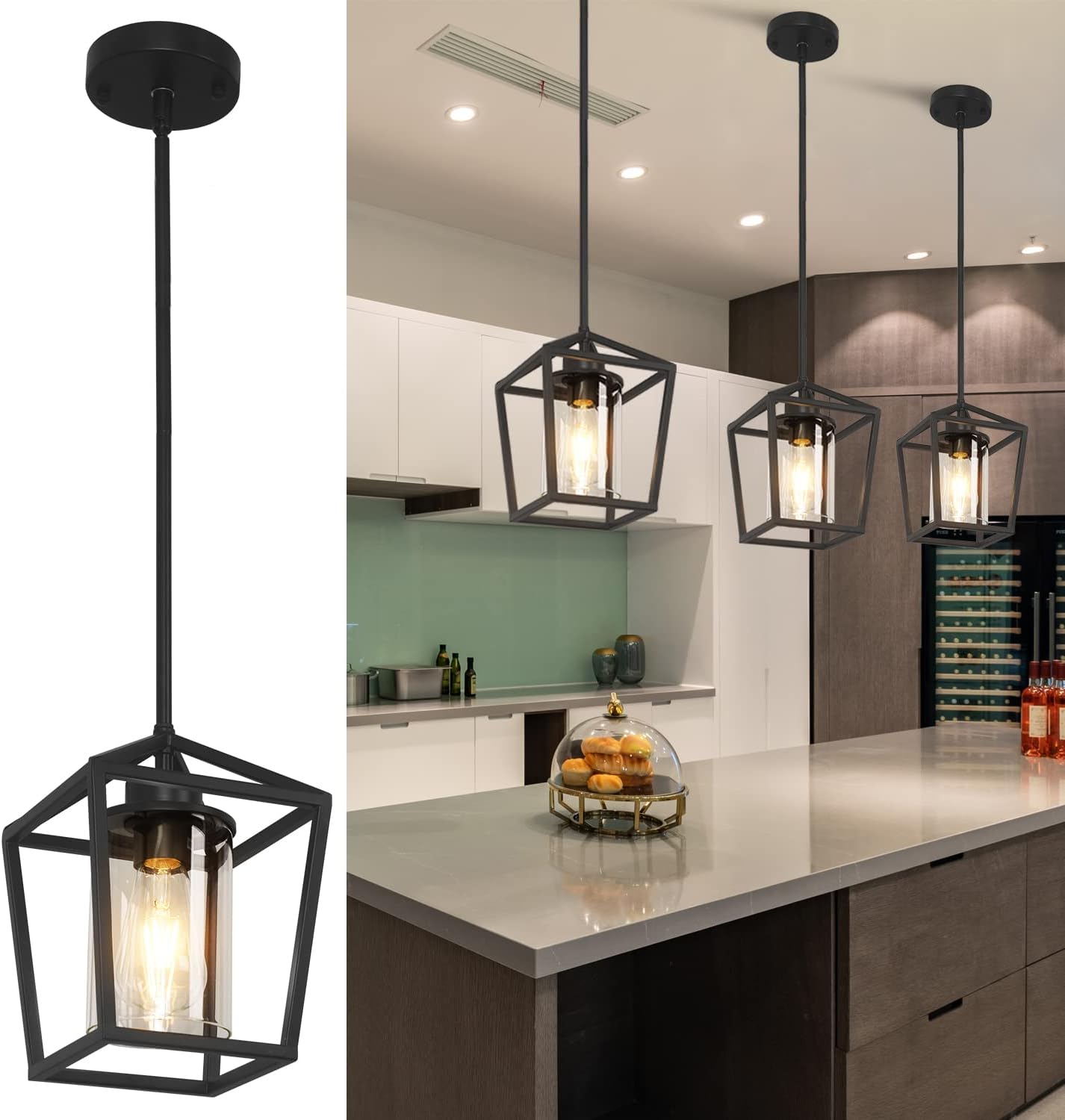 1 pack black chandelier lighting farm iron cage metal chandelier ...