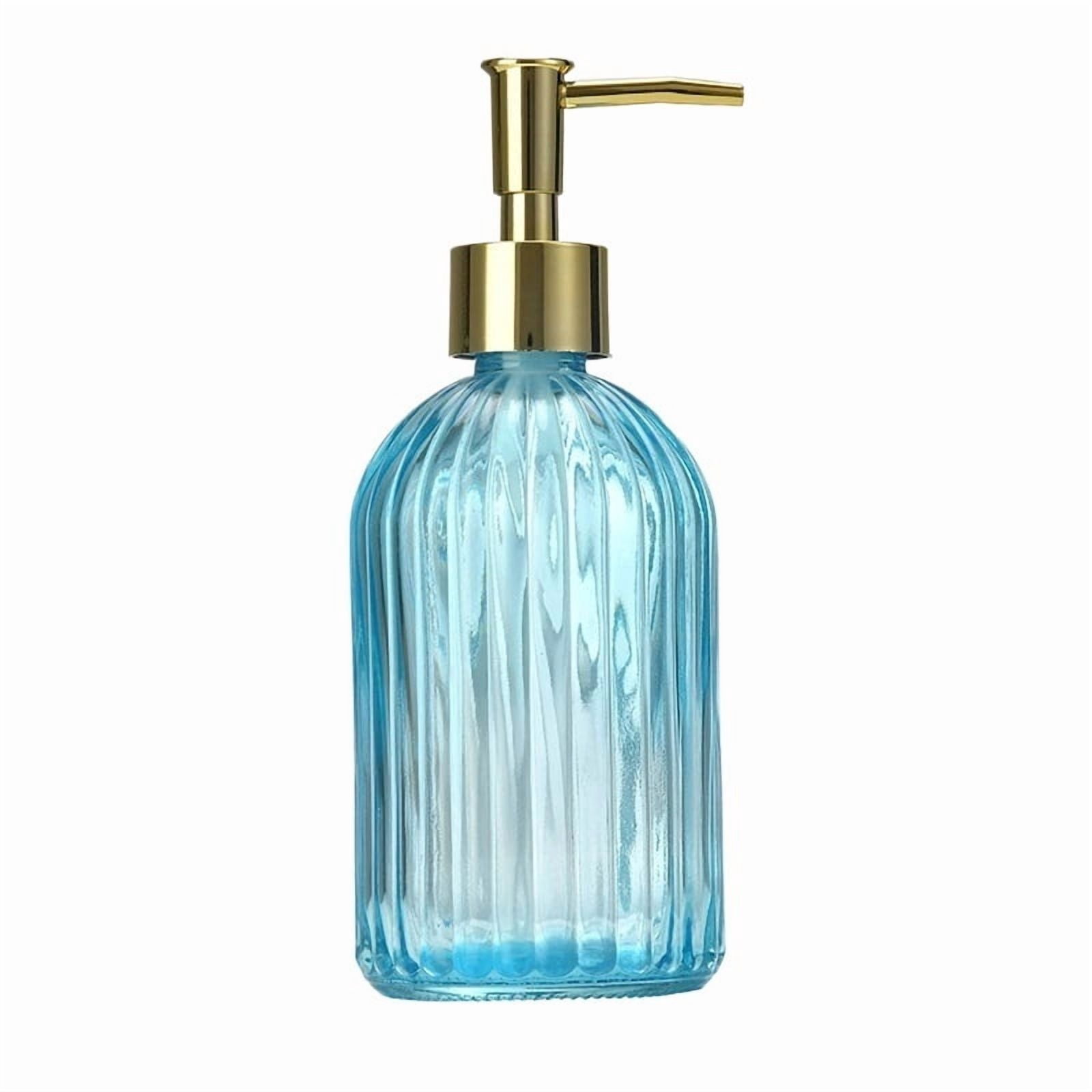 1 pack blue vertical stripe 450ml glass hand sanitizer bottle | shampoo ...