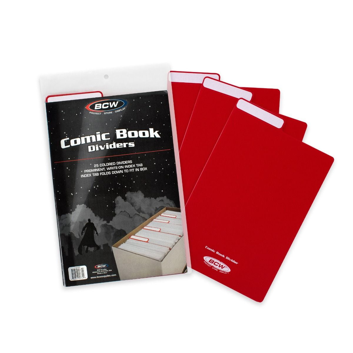 1 pack of 25 BCW Crimson Red Comic Book Dividers - Walmart.com