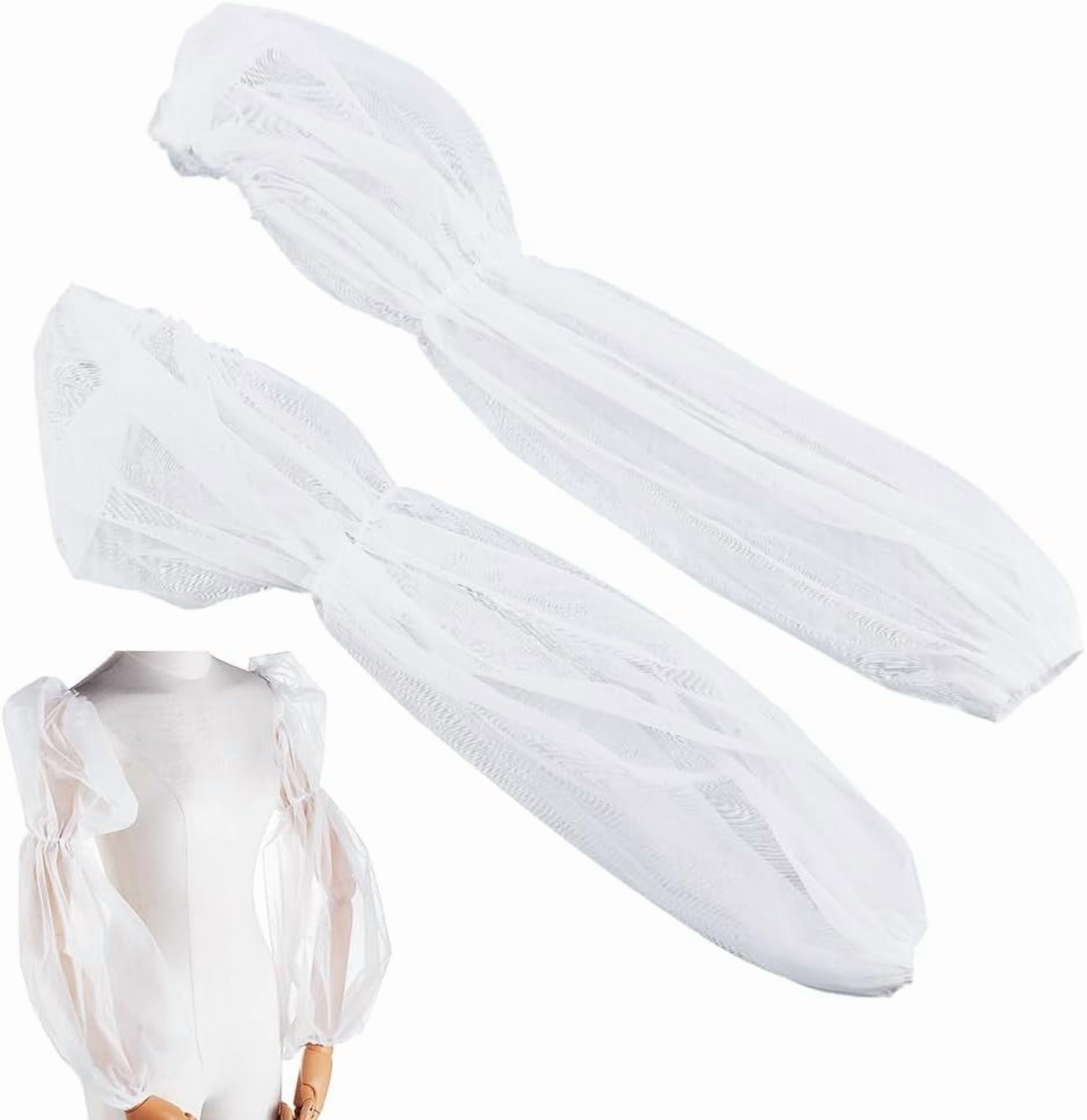 1 pair Polyester Detachable Puff Sleeves for Wedding Bridal Dress Tulle ...