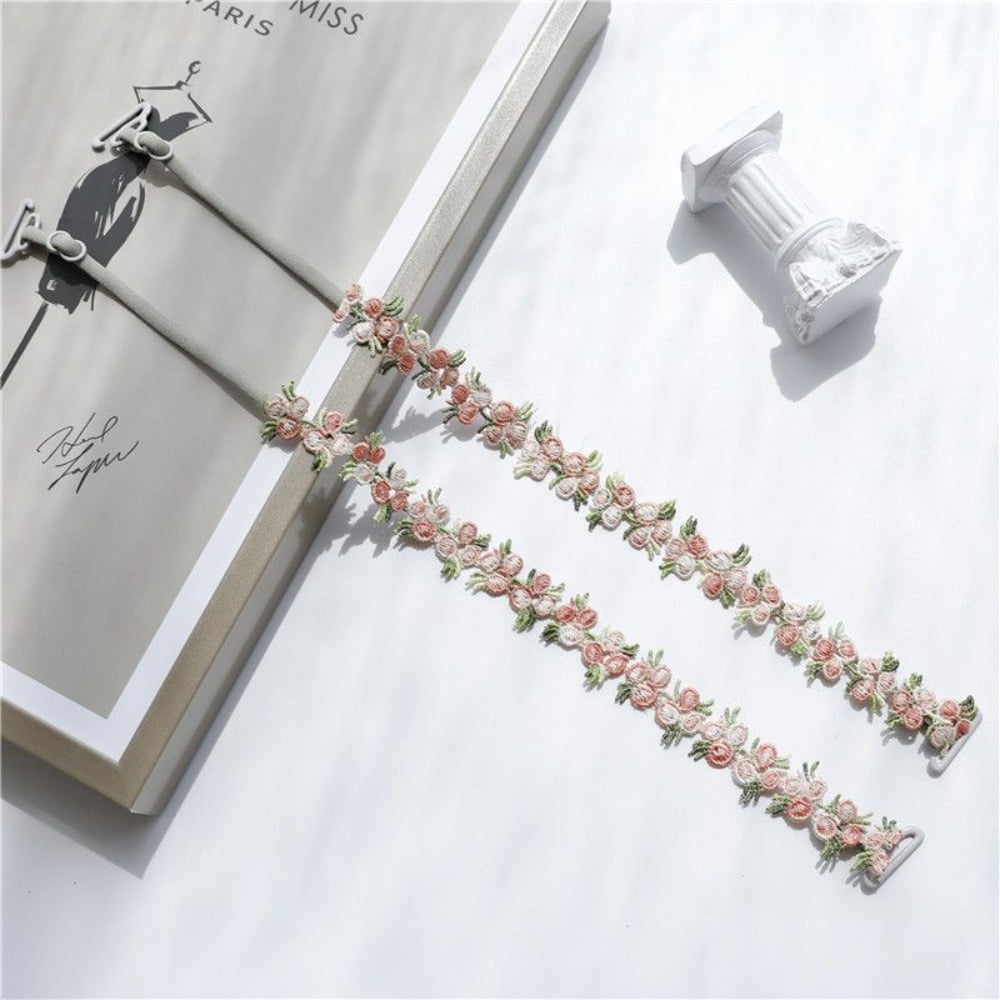 1 pair Polyester Flower Adjustable Lingerie Strap Belt Floral Bra ...