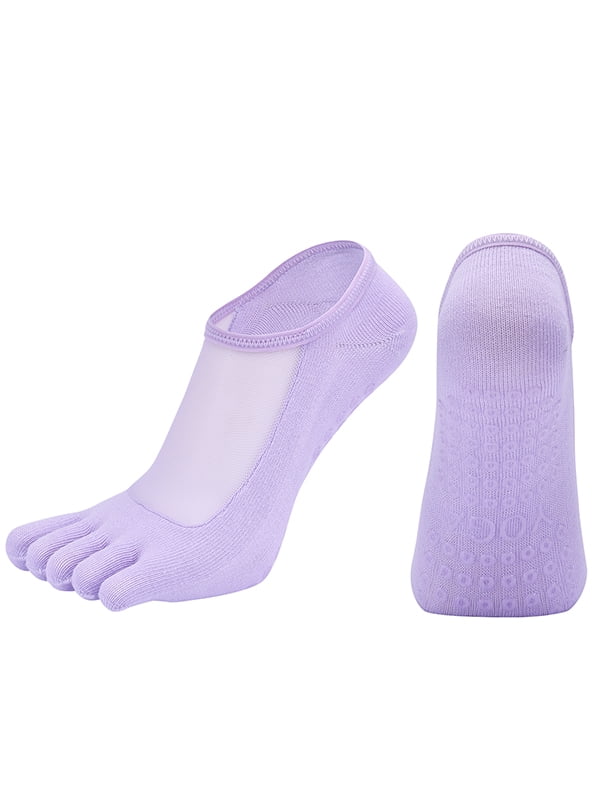 1 pair of women's yoga socks with anti slip mesh black silk, ideal for ...