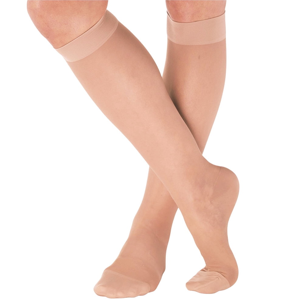 1 pair of women's transparent elastic stockings - knee-length ...