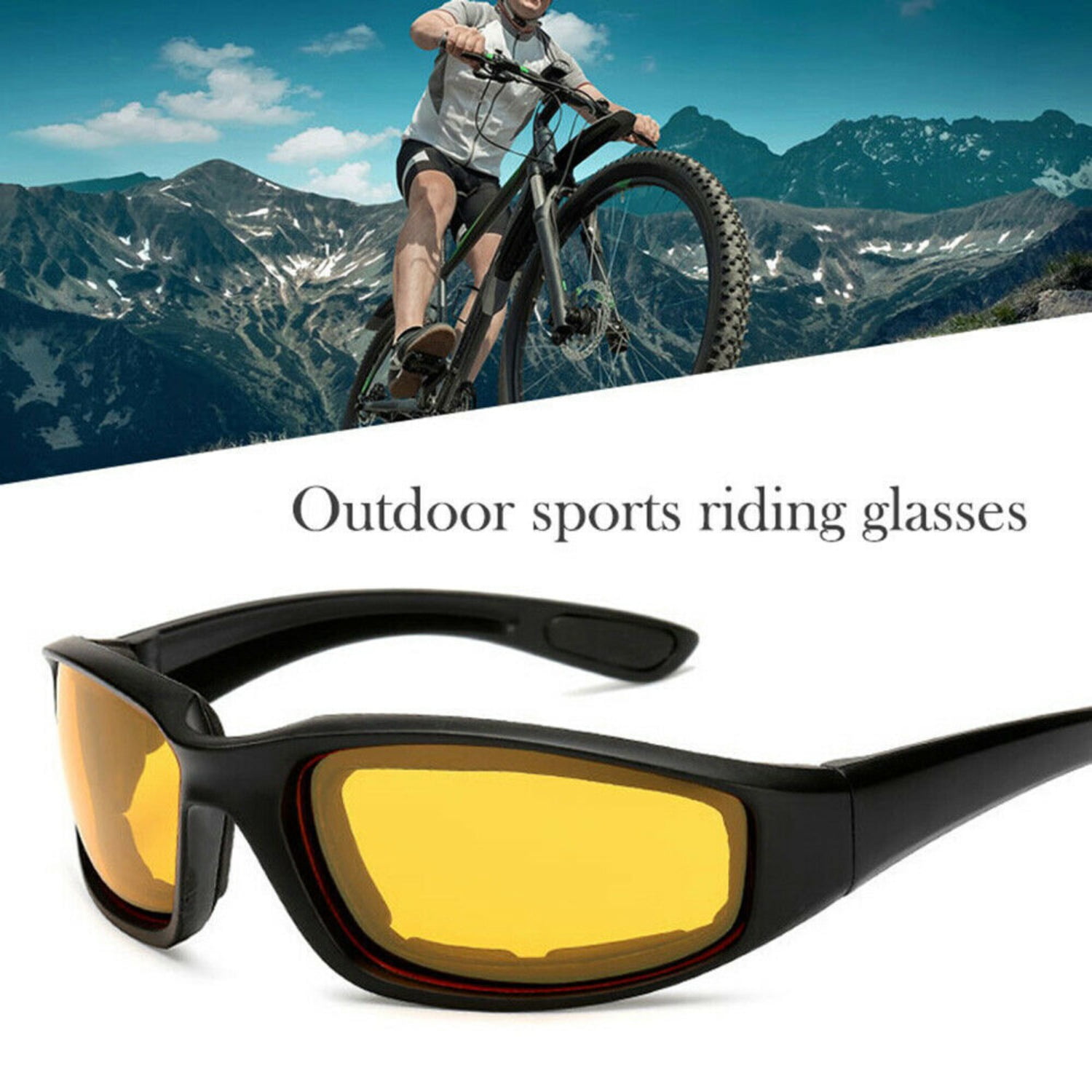 1 pairs Motorcycle Sports Biker Riding Glasses Wind Resistant Eye ...