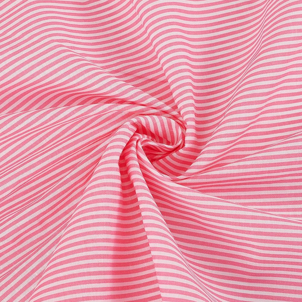 1 pc 1.09 Yards Stripes Cotton Fabric 63 inch Wide Pearl Pink White ...