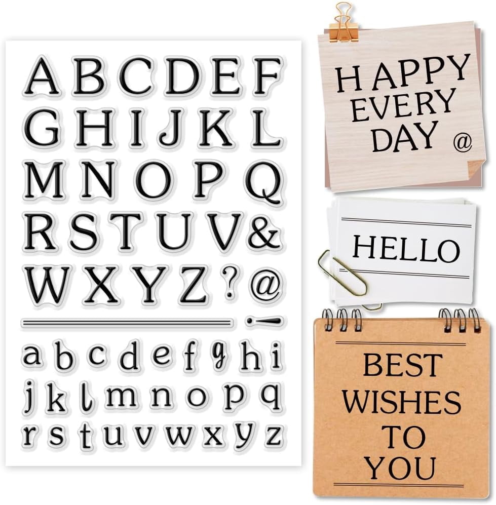 1 pc 1 Sheet Clear Stamp 26 Uppercase and Lowercase English Letters ...
