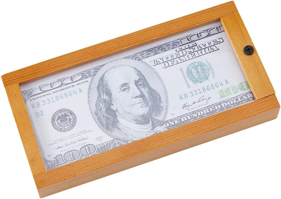 1 pc 1 pc Dollar Bill Display Case Wooden Shadow Box Banknote Postcard ...