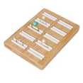 1 pc 10-Slot Rectangle Bamboo Ring Display Tray Stands Finger Ring ...
