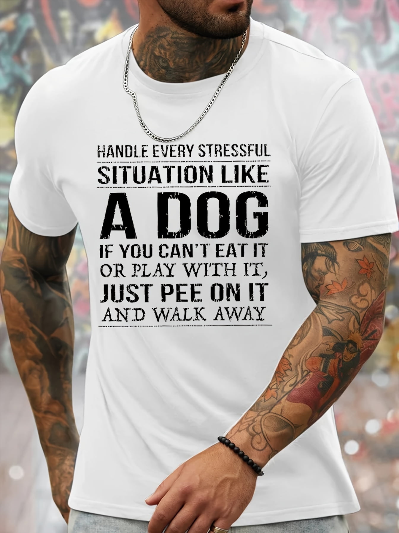 1 pc, 100% Cotton HANDLE EVERY STRESSFUL SITUATION LIKE A DOG... Print ...