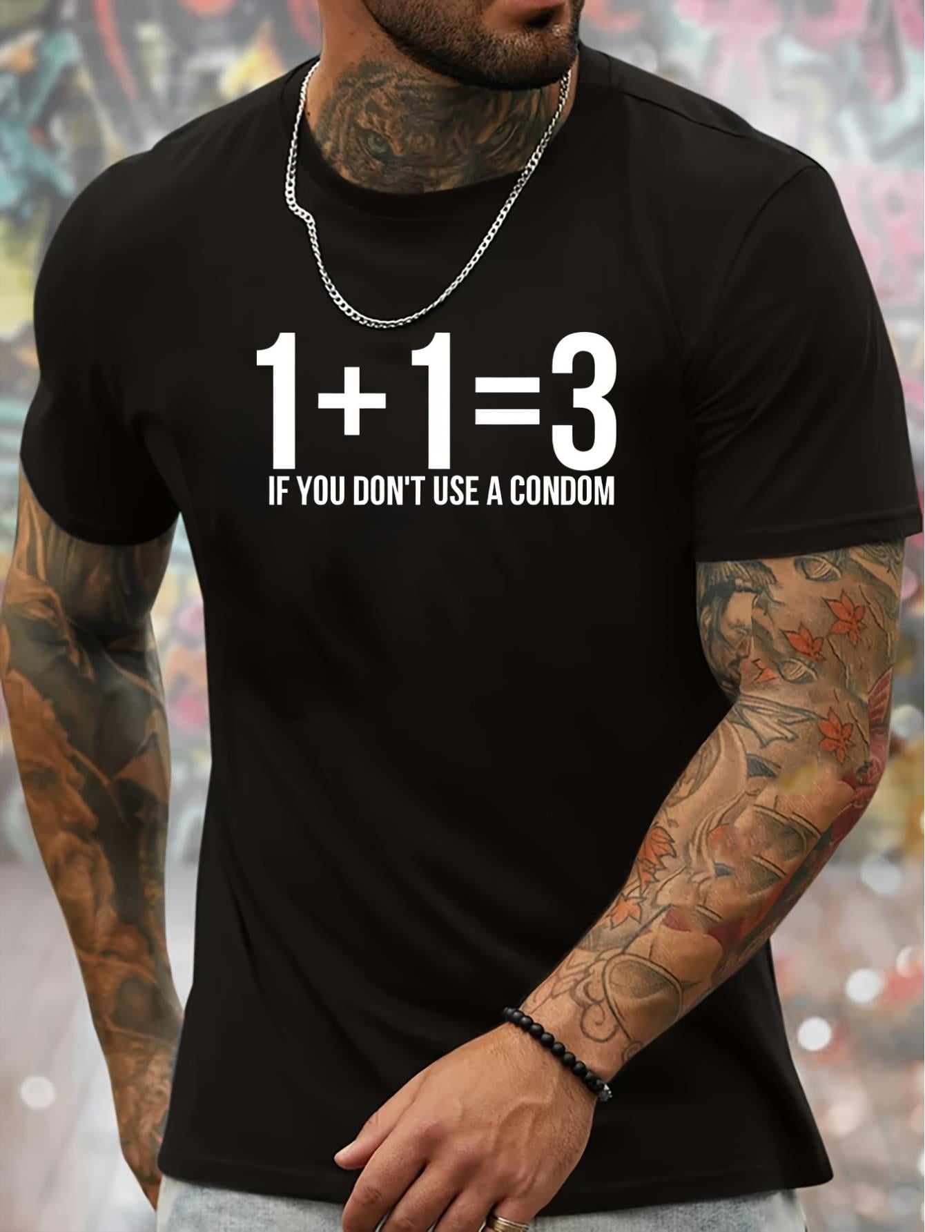 1 pc, 100% cotton T-shirt, Numbers Print, Men's Round Crew Neck Short ...