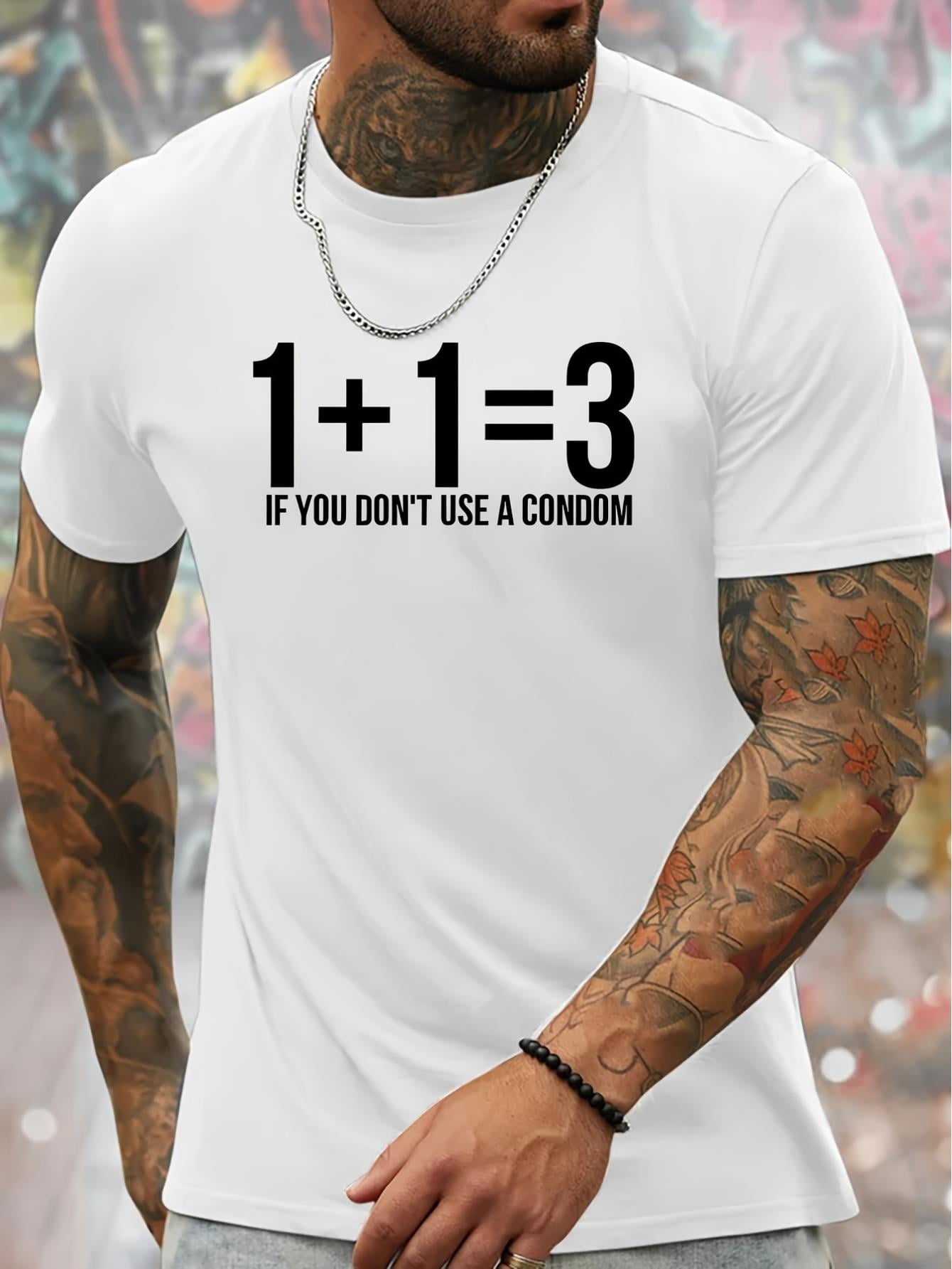 1 pc, 100% cotton T-shirt, Numbers Print, Men's Round Crew Neck Short ...