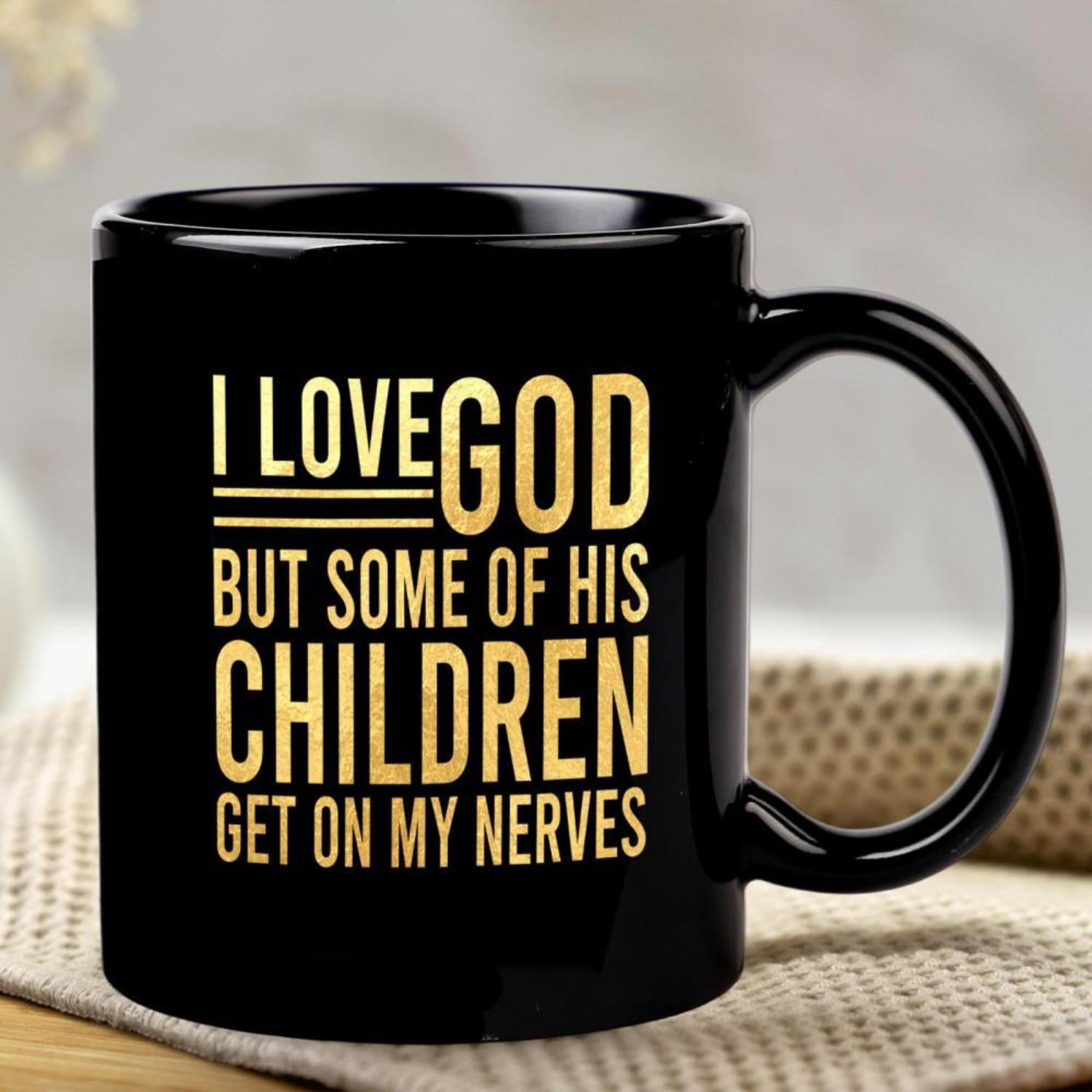 1 pc 11 oz Ceramic Coffee Mug Black coffee cup with bold and humorous I ...