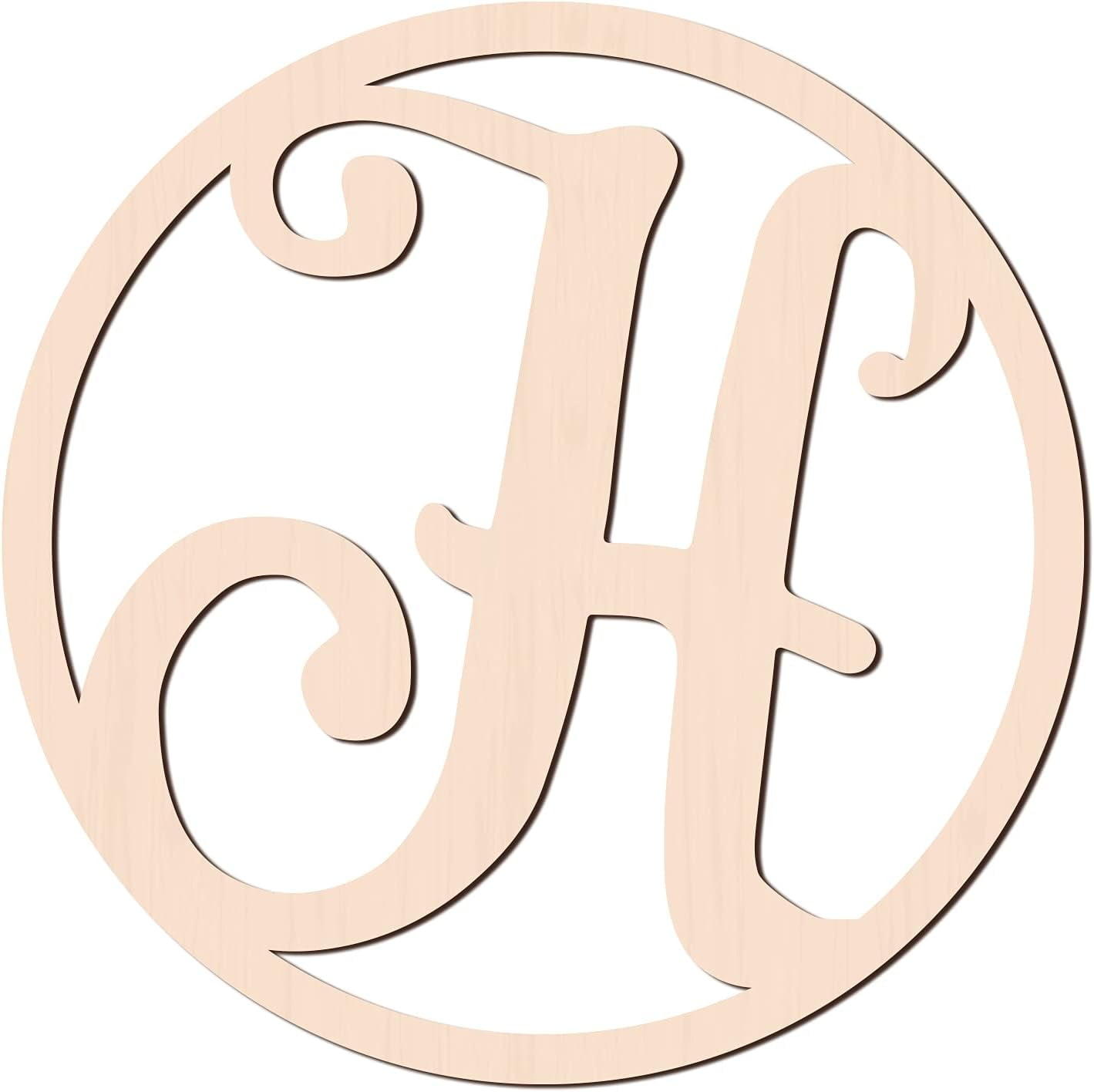 1 pc 12Inch Circle Wood Monogram Letter H Wooden Monogram Wall Hanging ...