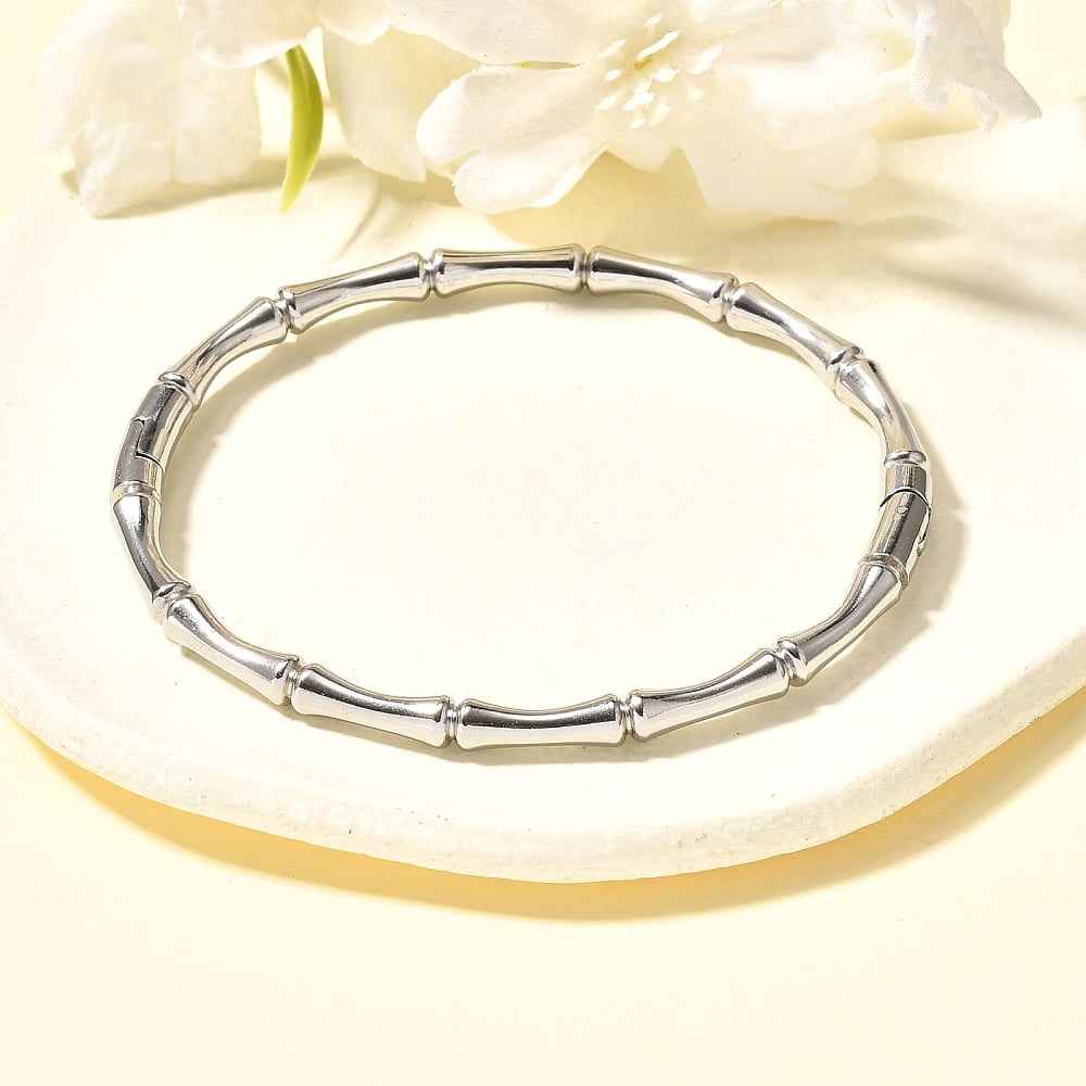 1 pc 304 Stainless Steel Bamboo Joint Hinged Bangle Stainless Steel ...