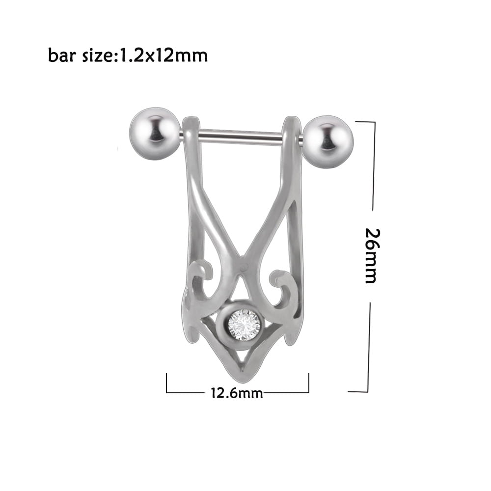 1 pc 304 Stainless Steel Nipple Stirrup Stainless Steel color Flower ...
